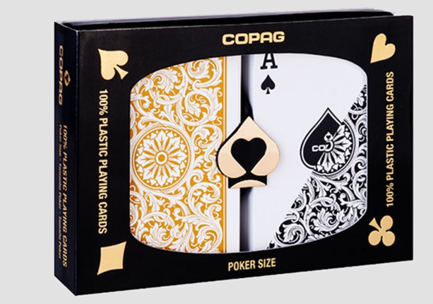 Copag 1546 Plastic Playing Cards Poker Size Regular Index Black and ...